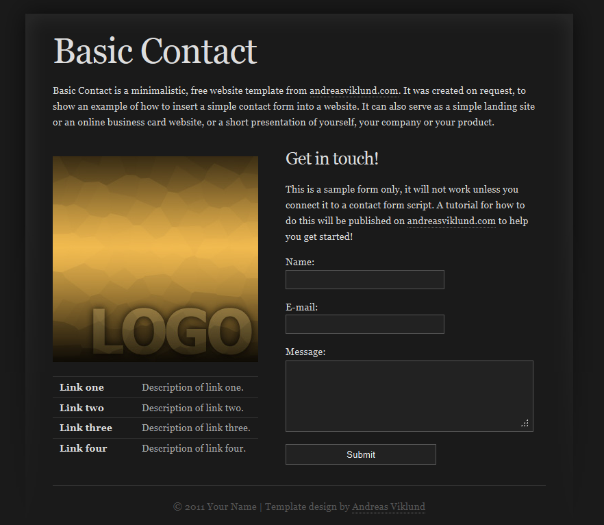 Basic Contact screenshot | andreasviklund.com